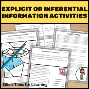 Teaching students about inferential and explicit information in a text ...